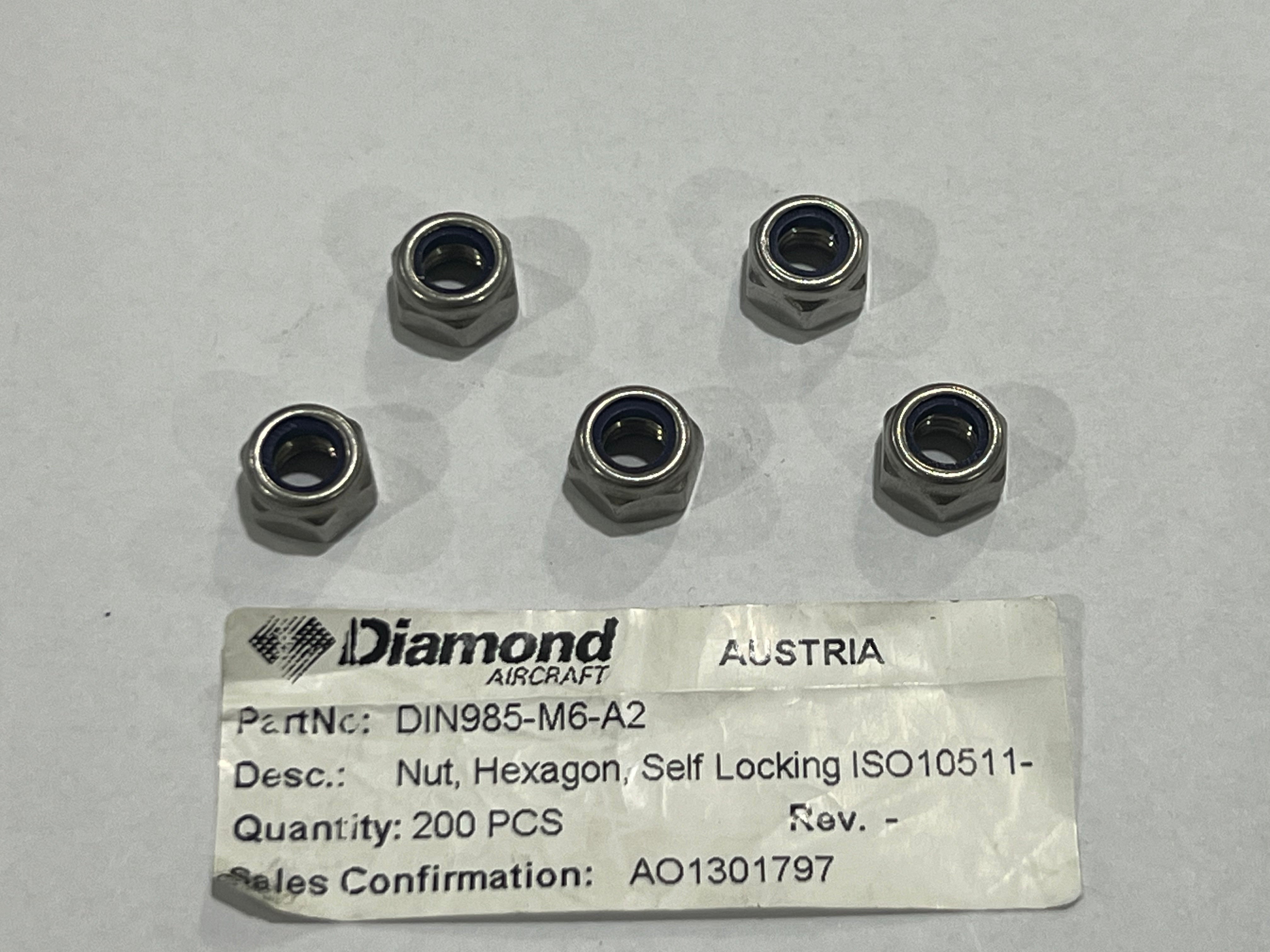 Hexagon Nut DIN985-M6-A2 – AMT Aviation